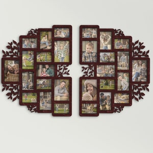 Wall-mounted Photo Frame Collage Split in Two Family Wall Decor Family ...