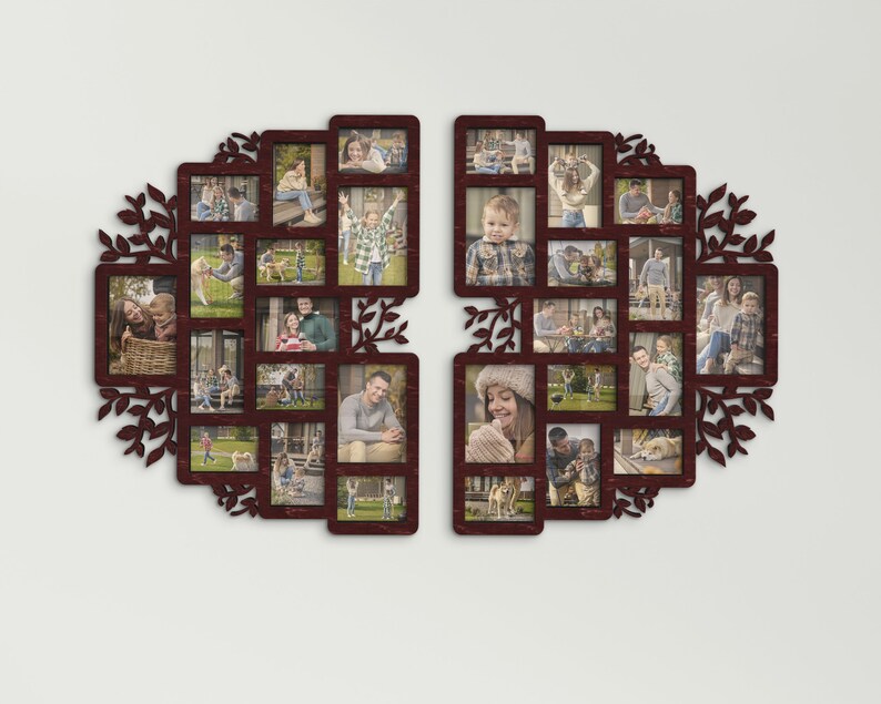 Wall-mounted Photo Frame Collage Split in Two Family Wall - Etsy