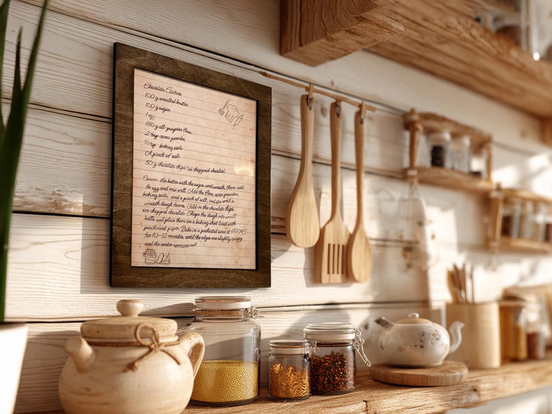 Custom Recipe Frame – Personalized Handwritten Recipe Print, Kitchen ...