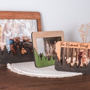 Custom Photo Frame With Tree Personalized Pine Forest Wall Decor for ...