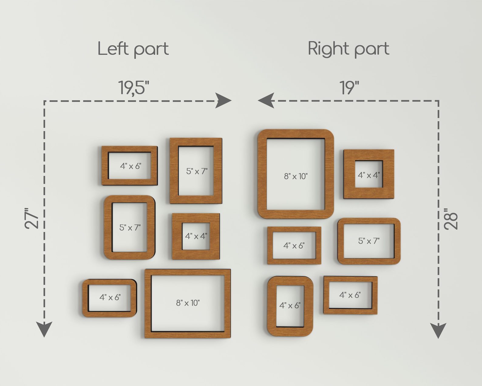 12 Piece Different Size Photo Frame Corner Set Wall Mounted | Etsy