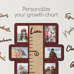 Wooden Growth Chart for Kids Room Decor With 22 Picture Frames Nursery ...