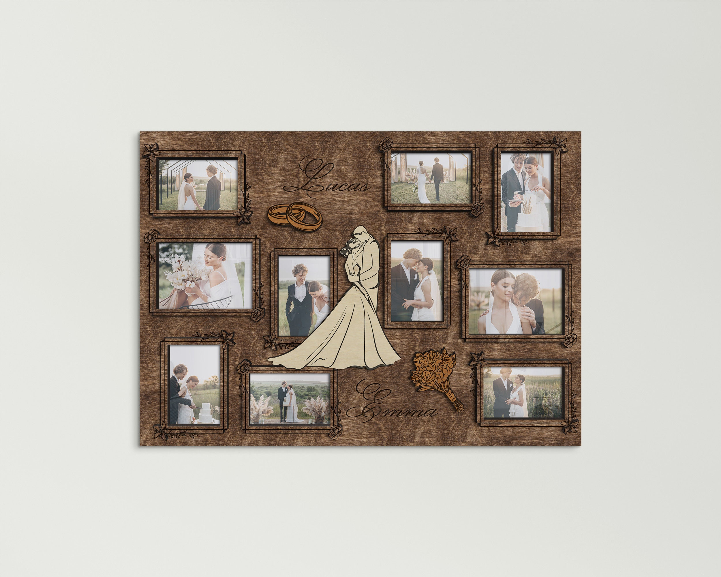 Personalized Wedding Frame Custom Engagement Frame Bride Gift Groom ...