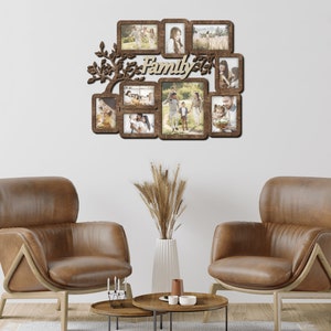 Family Tree Picture Frame Collage Rustic Home Decor Family Sign ...