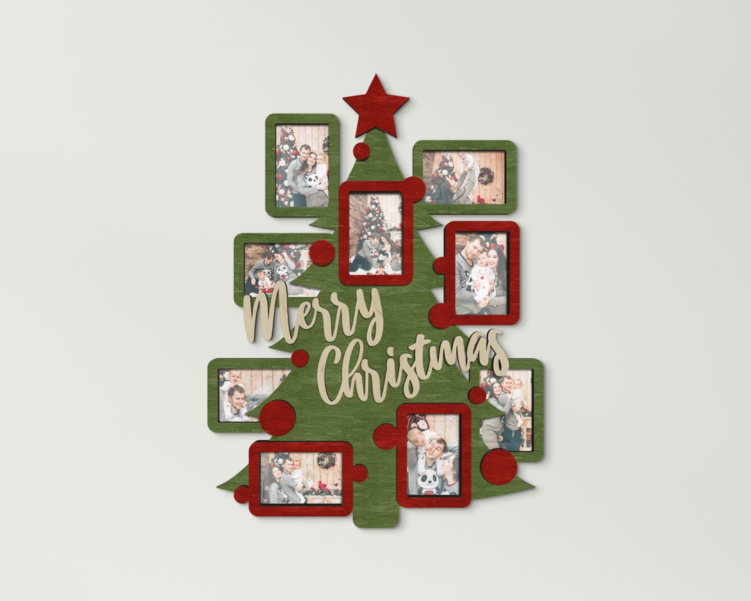 Custom Christmas Picture Frame Collage Christmas Tree Picture Frame ...
