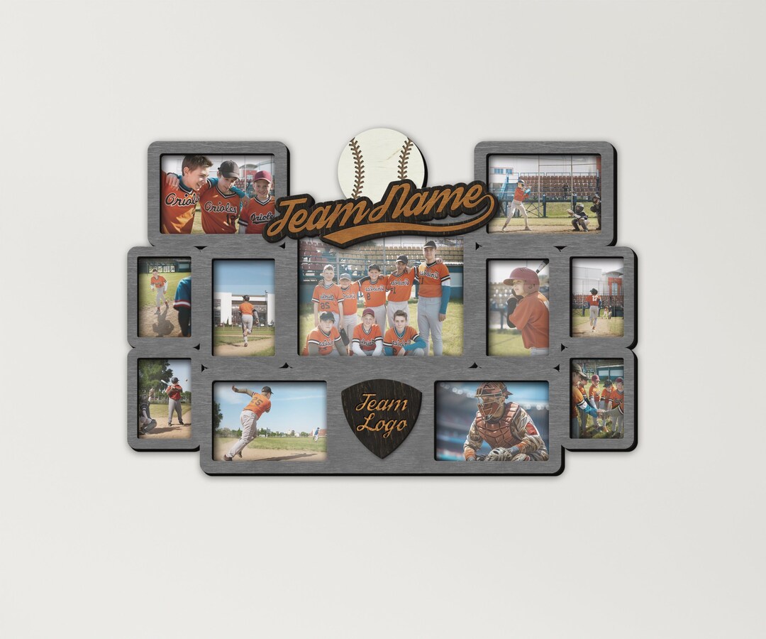 Bespoke Gift for Coach Personalized Baseball Picture Frame Collage ...