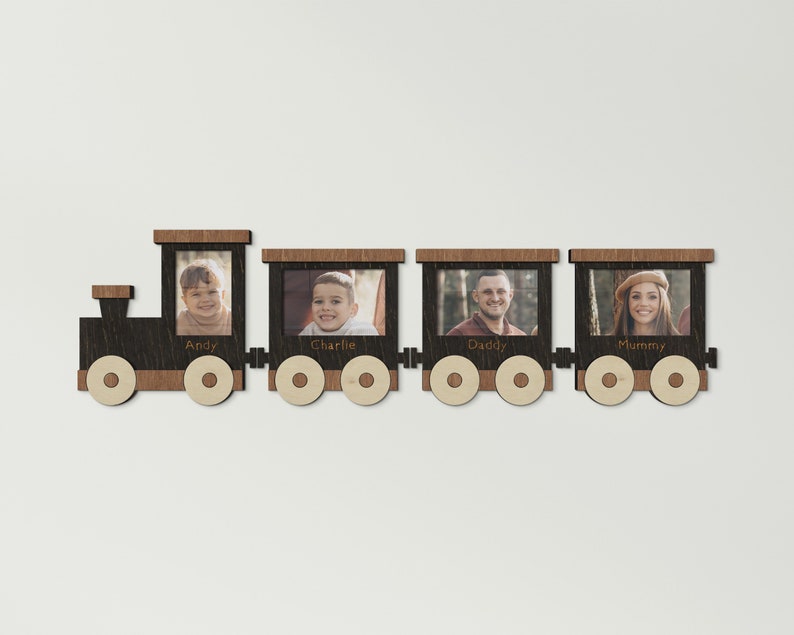 Personalized Wood Photo Frame Train Set Engraved Picture Frame - Etsy