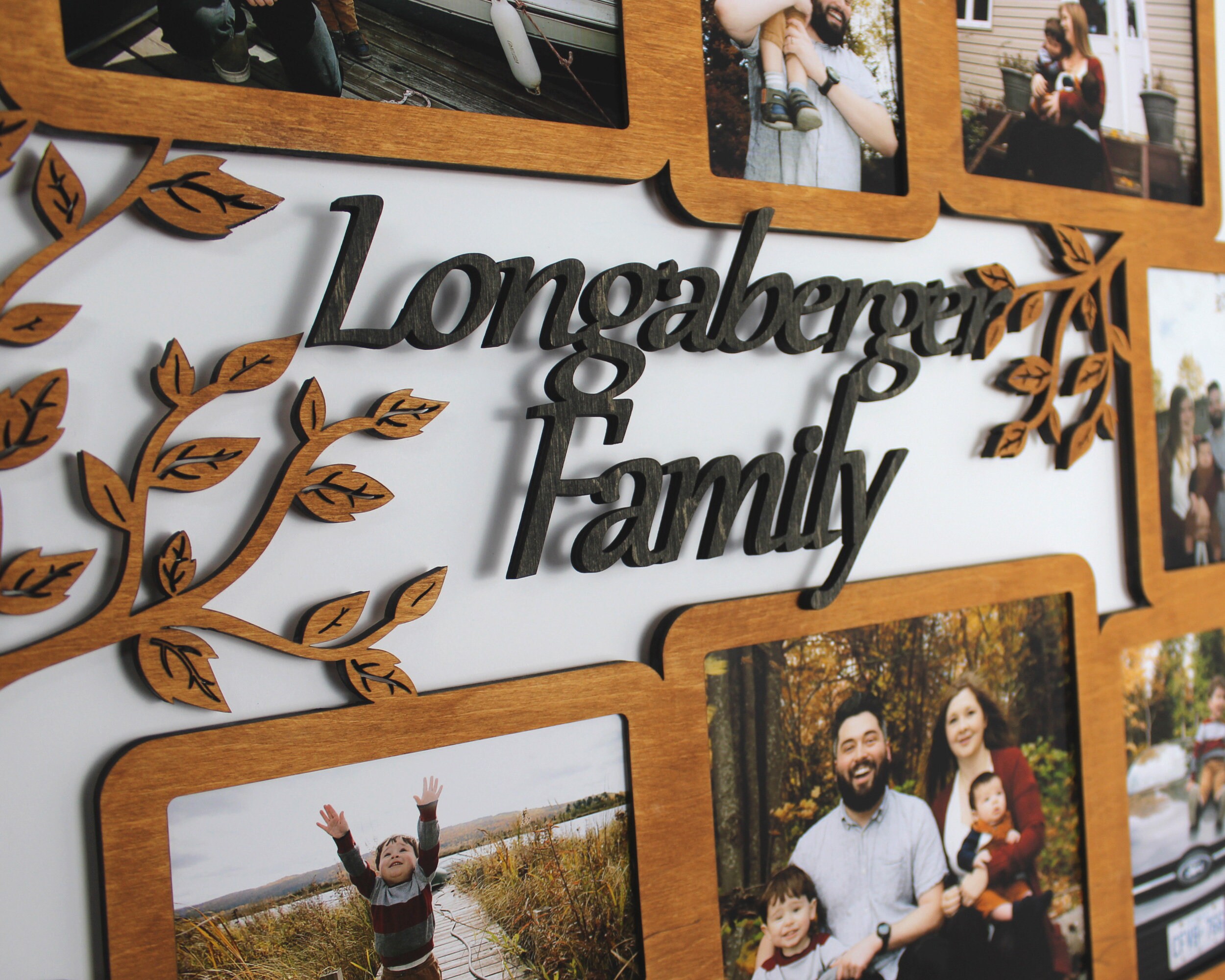 Custom wood photo frame Pine color Picture frame collage | Etsy