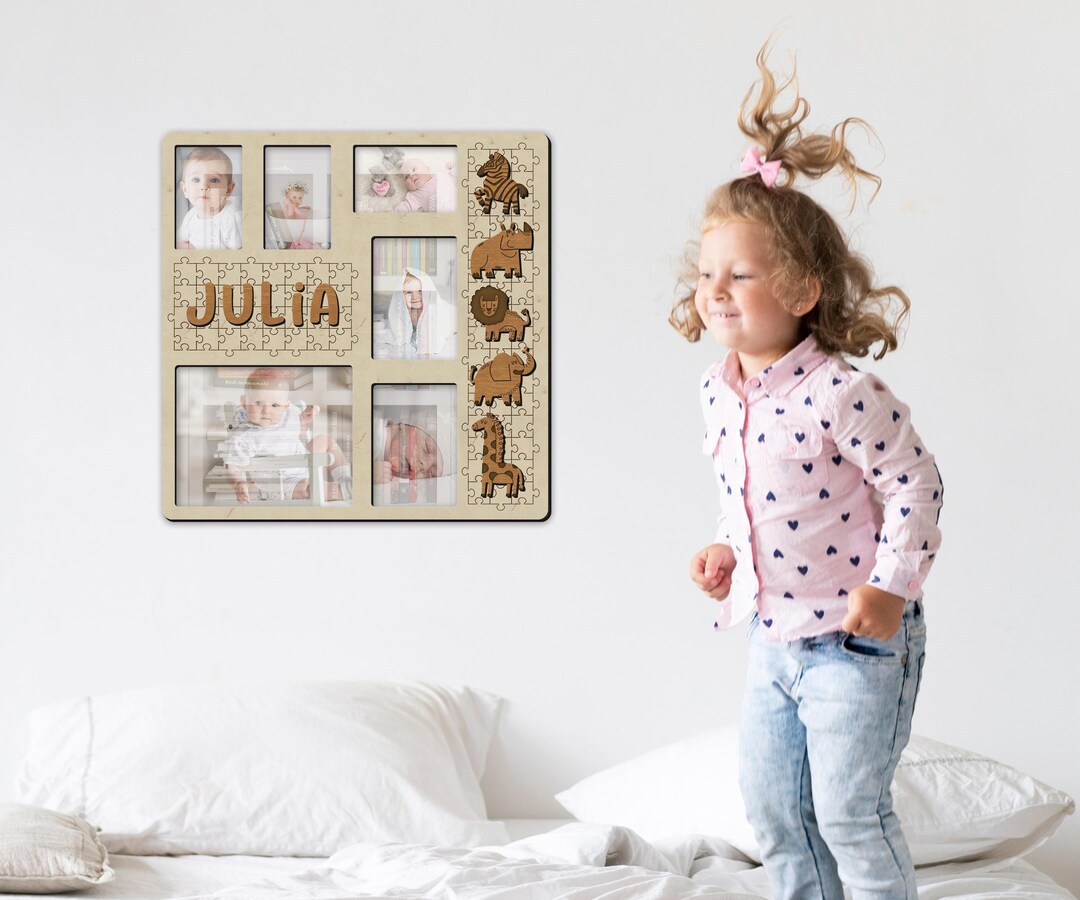 Personalized Kids Picture Frame Cute Animal Decor Baby Shower Gifts ...