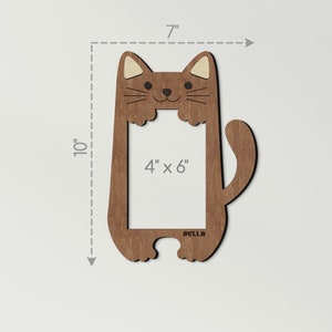 Personalized Cat Shaped Photo Frame Custom Color Nursery Decor Wooden ...