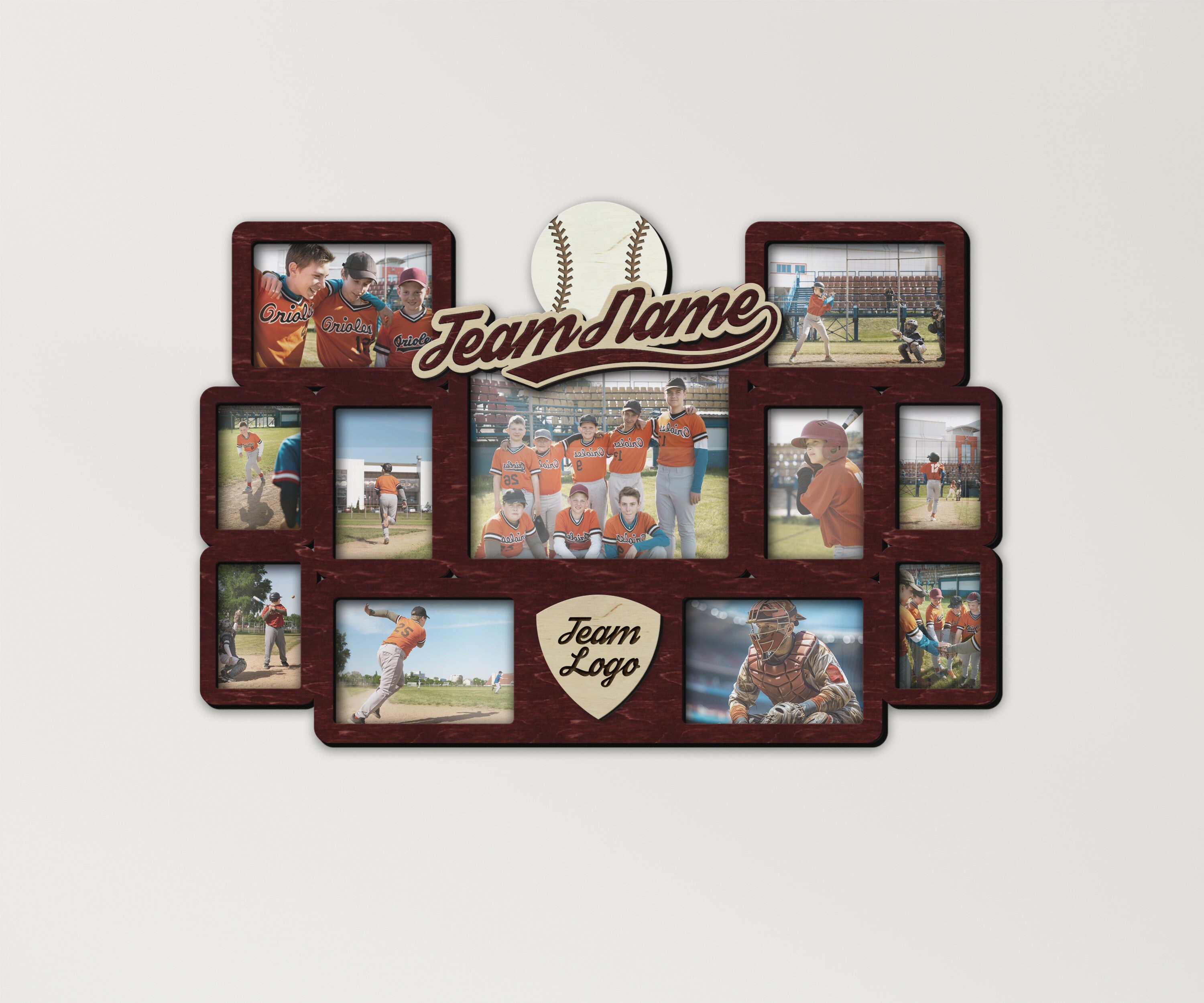 Personalized Baseball Picture Frame Collage Custom Sports Team Display ...