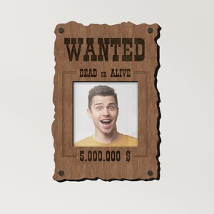 Wooden Wanted Poster Picture Frame Father's Day Best Gift for Dad Laser ...