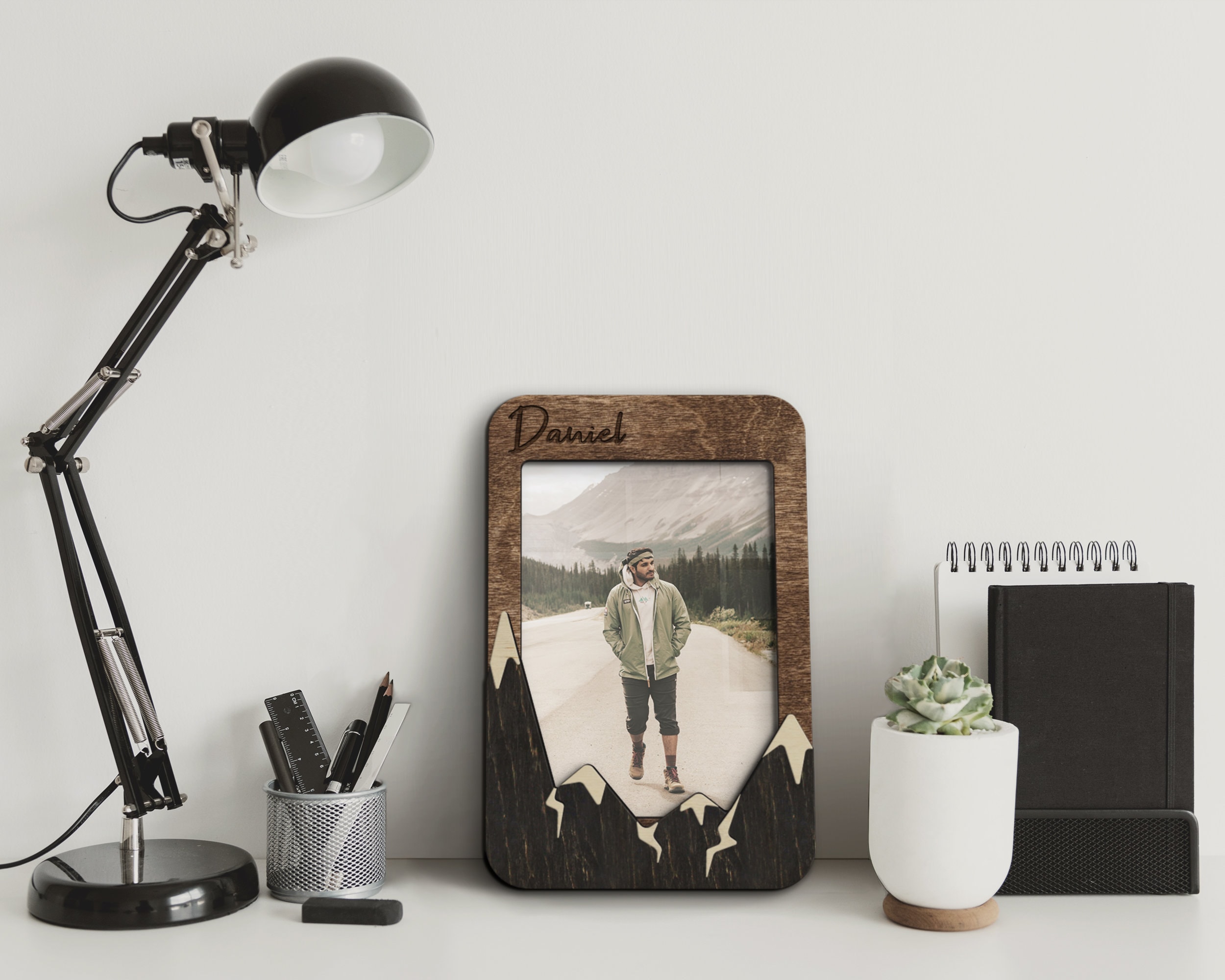 Personalized Mountain Photo Frame Custom Color Name Sign Gift | Etsy