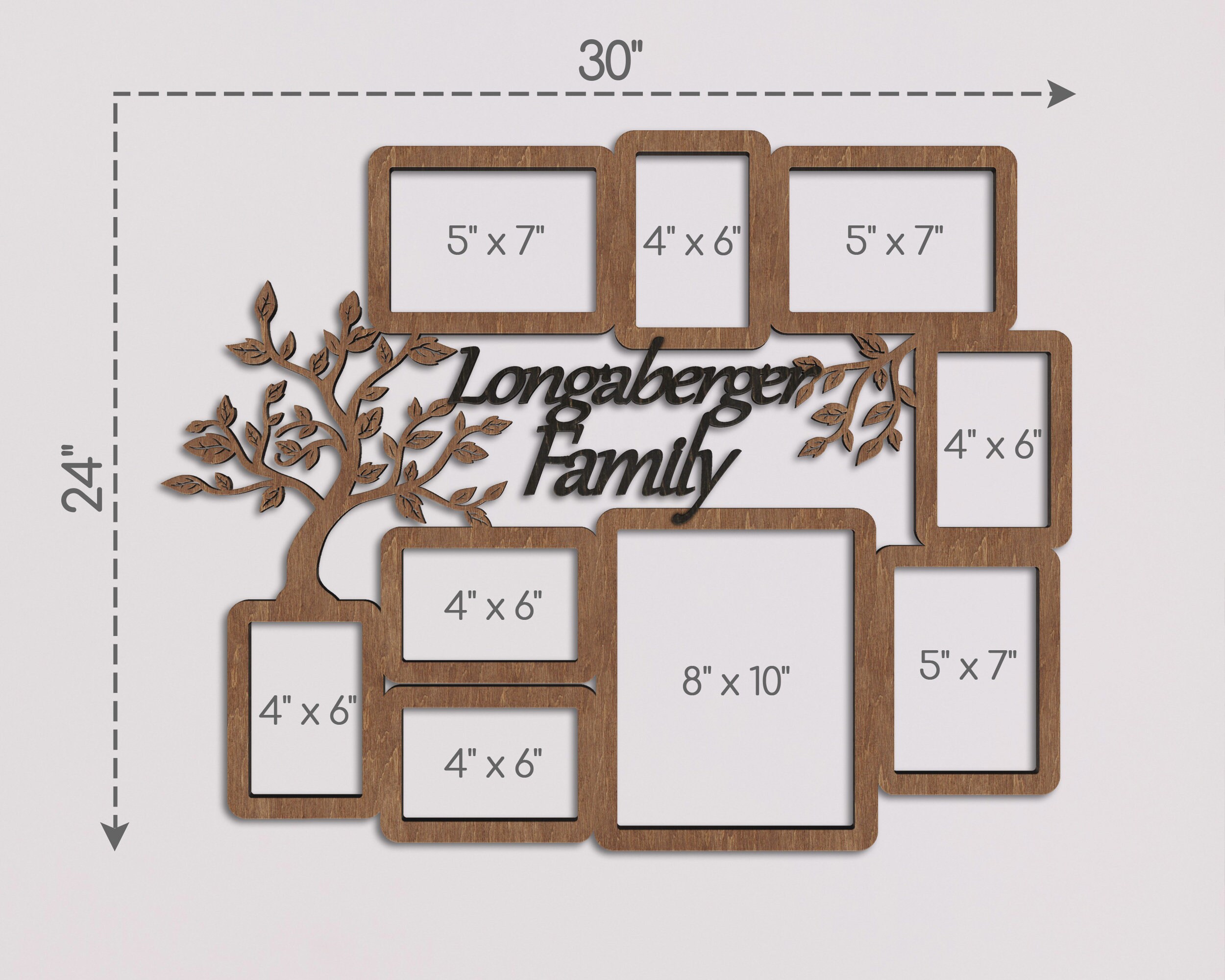 Family Tree Wood Frame Personalized Frames for Picture Frame - Etsy