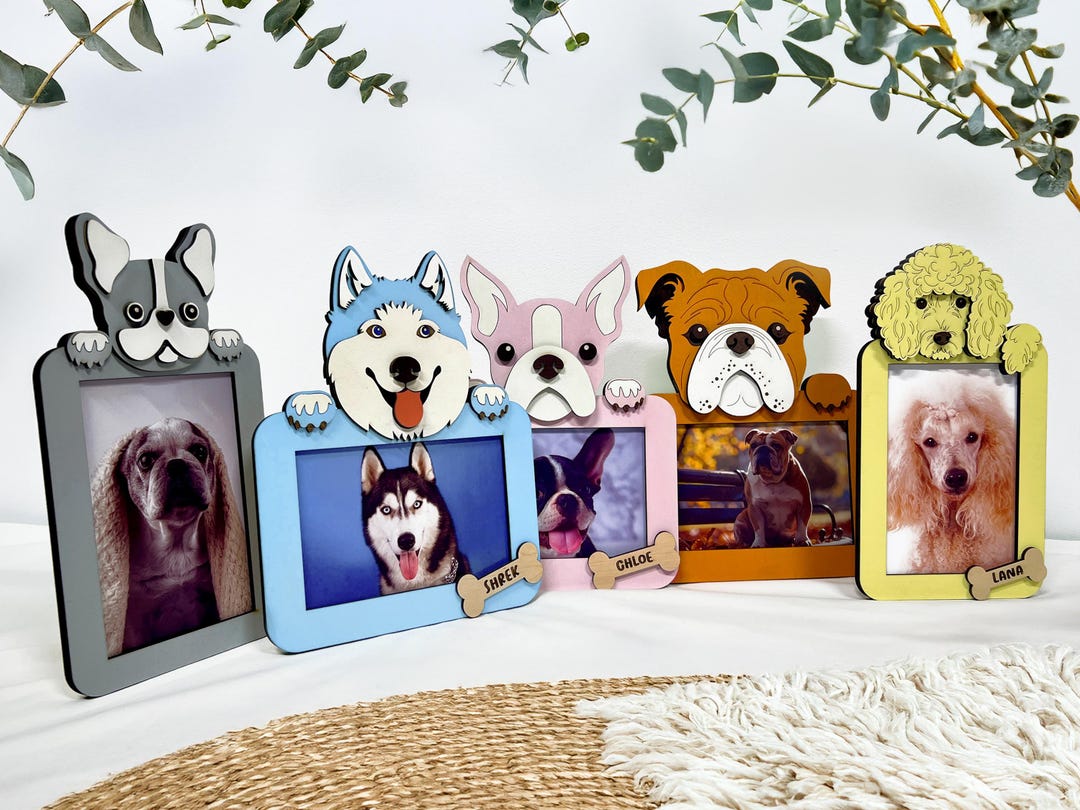 Custom Dog Breed Photo Frame for Nursery & Kids Room Decor Cute Puppy ...