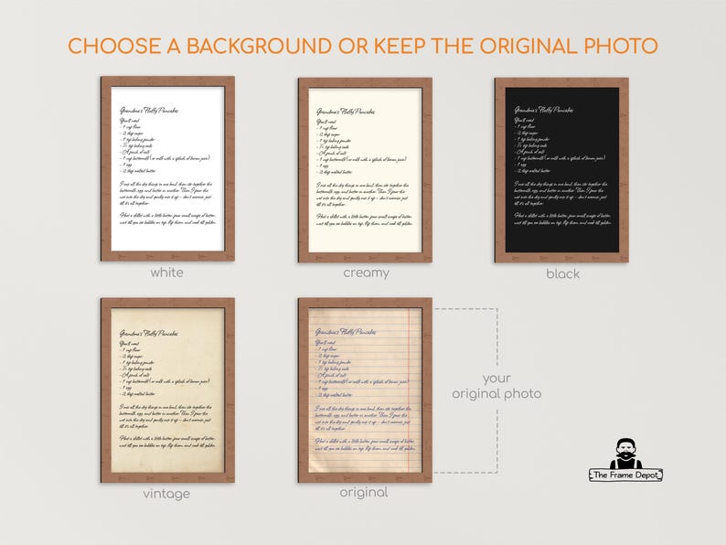 Custom Recipe Frame – Personalized Handwritten Recipe Print, Kitchen ...