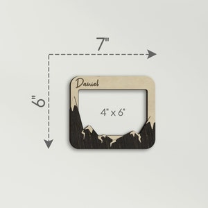 Personalized Mountain Photo Frame Gift for Hiker Custom Color Mountain ...