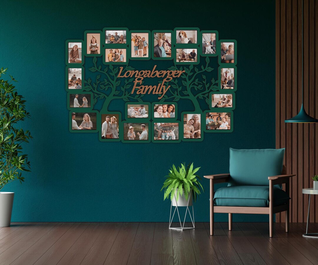 Large Family Tree Frame - Personalized Picture Collage, Custom Family ...