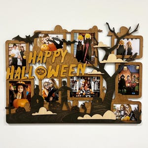 Halloween Photo Frame Collage Custom Color Holiday Wall Decor Happy ...