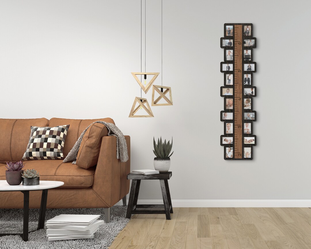 Wood Growth Chart Ruler, Wall Collage Kit, 5x7 Picture Frame, 4x6 ...