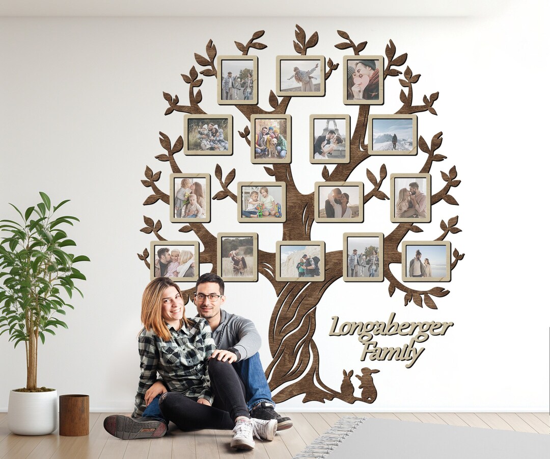 Custom Housewarming Gift Large Family Tree Picture Frame Collage Home ...