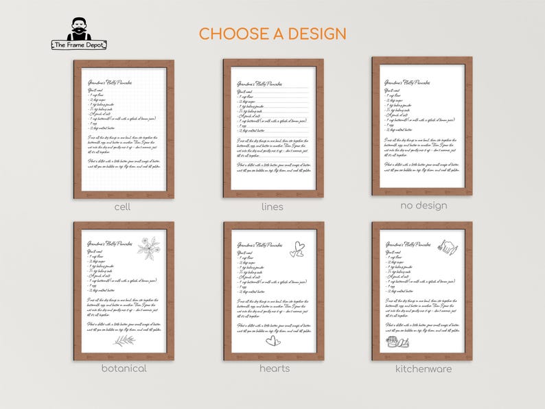Custom Recipe Frame – Personalized Handwritten Recipe Print, Kitchen ...