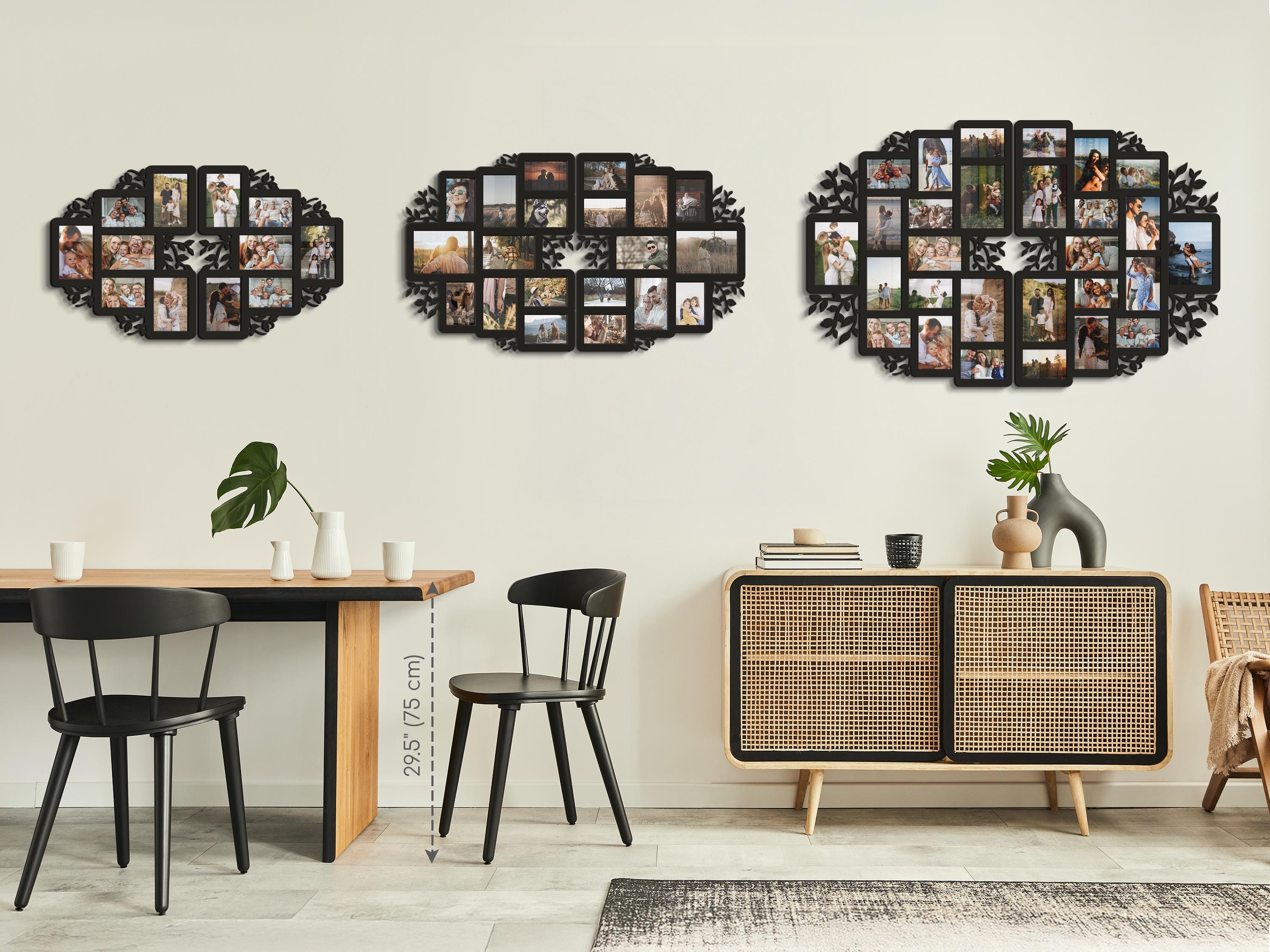 Wooden Family Photo Collage Unique Split Design Family Tree Picture ...