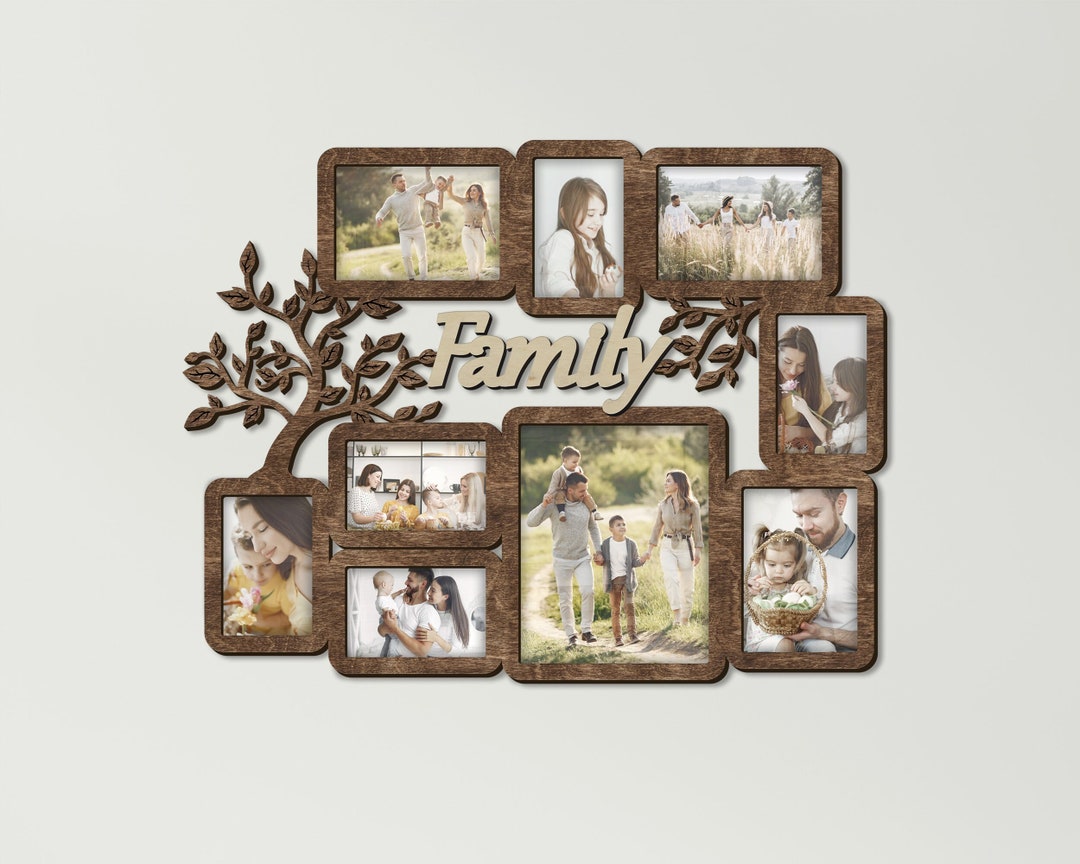 Wooden Family Photo Frame Collage Thanksgiving Wall Decor Family Sign ...