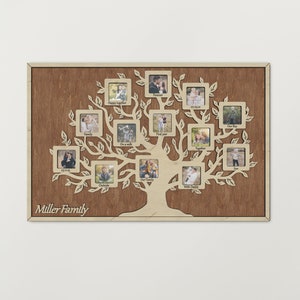 Personalized Family Tree Framed Wall Art Wooden Picture Frame Collage ...
