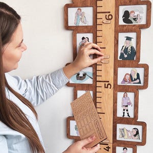Custom Kids Growth Ruler Nursery Room Decor Wooden Height Growth Chart ...