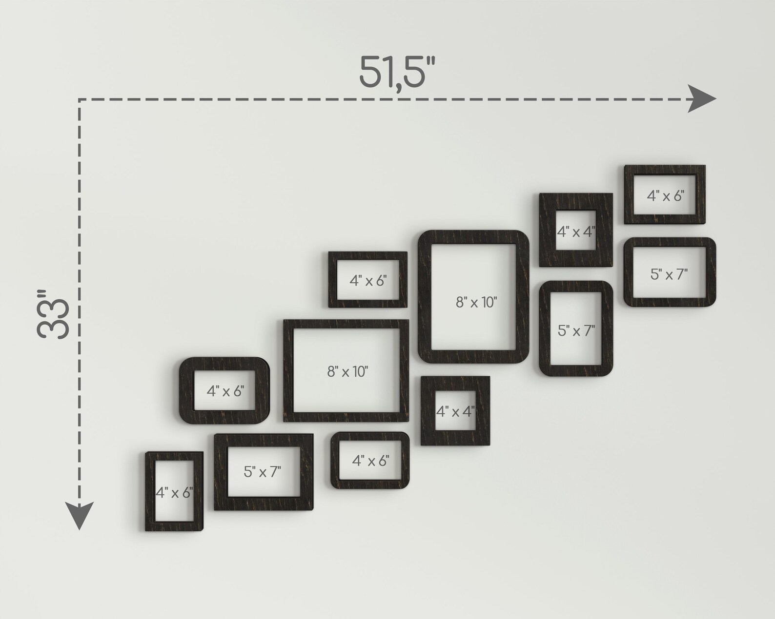 Custom Color Wall Mounted Staircase Frame Set 12 Piece Photo - Etsy