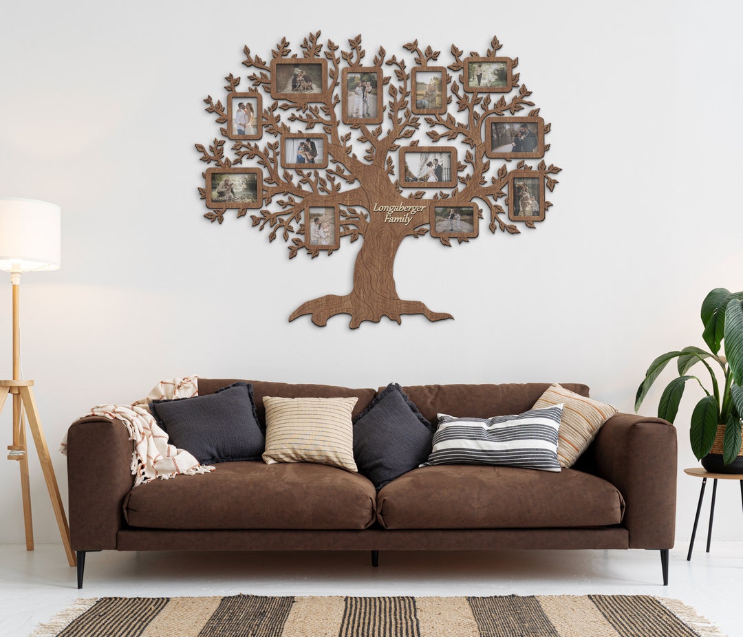 Personalized Family Tree Picture Frame Collage Genealogical - Etsy