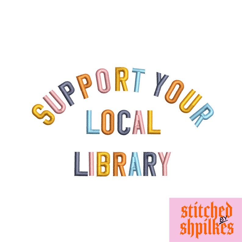 Local Library Support Embroidery Design Files - Etsy