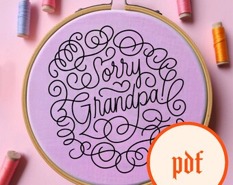 Hand-lettered Fck Embroidery Pattern Design PDF, Typography Beginner ...