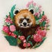 Red Panda Floral Embroidery Pattern Design PDF, Intermediate Embroidery ...