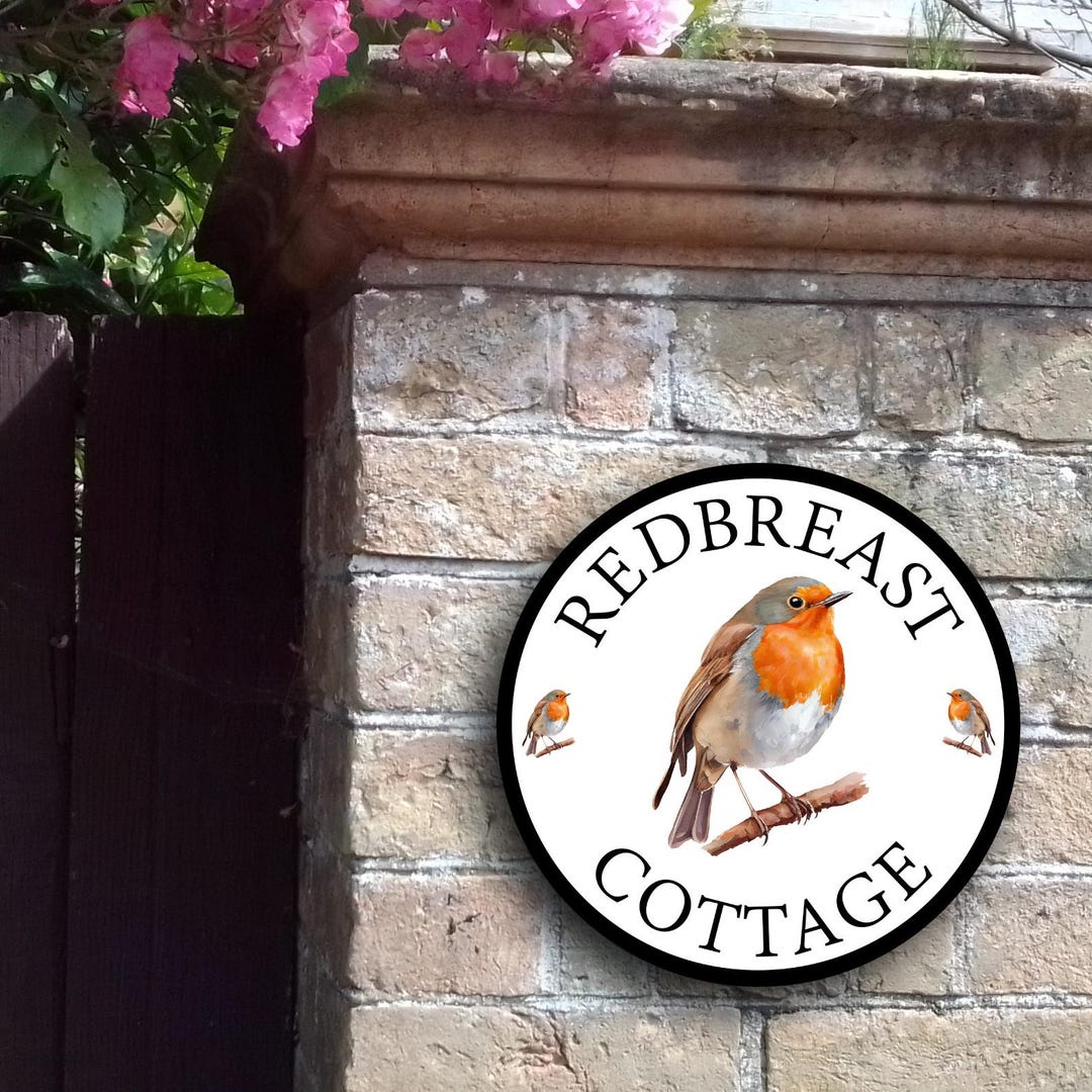 Robin House Sign, Number, Name, Address, Cottage Sign, Aluminium Plaque ...