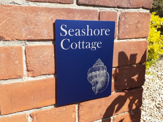 Coastal Maritime Shells Ship House Number Name Beach Hut Sign | Etsy