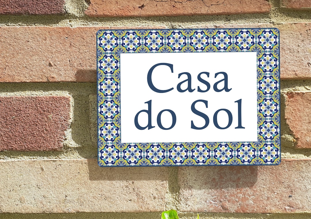 Portuguese Pattern Aluminium House Sign, Number, Name, Address Sign ...