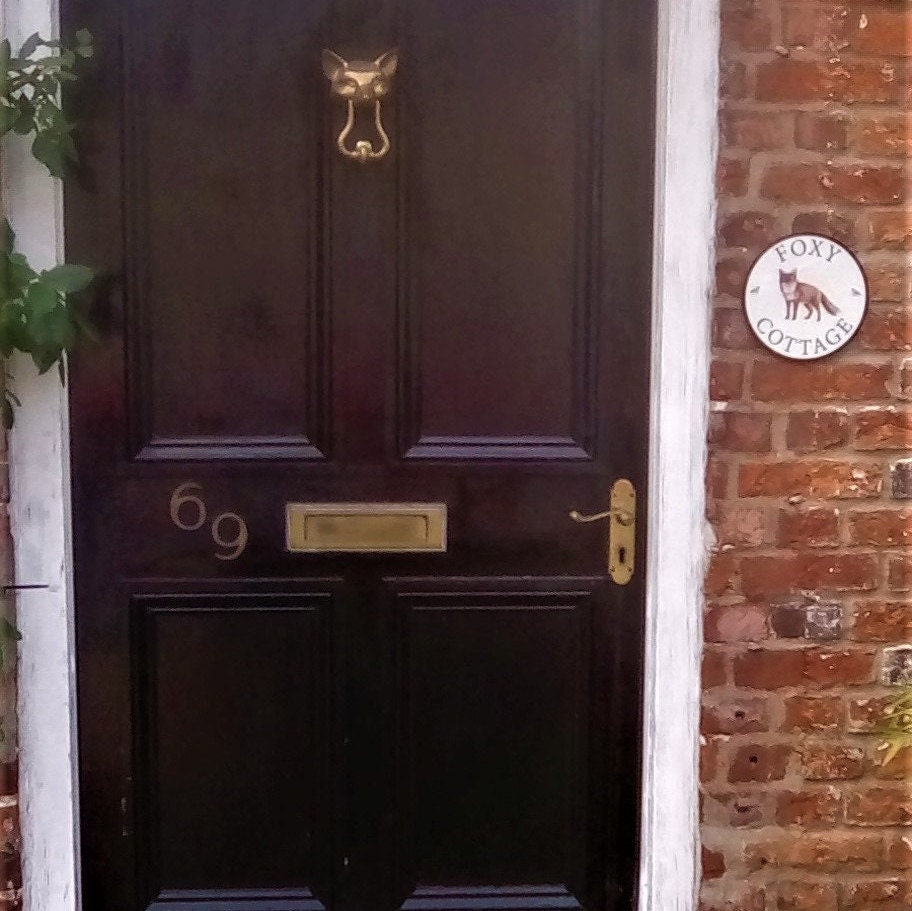 Fox House Sign, Number, Name, Address, Cottage Sign, Aluminium Plaque ...
