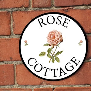 Rose House Sign, Number, Name, Address, Cottage Sign, House Plaque ...
