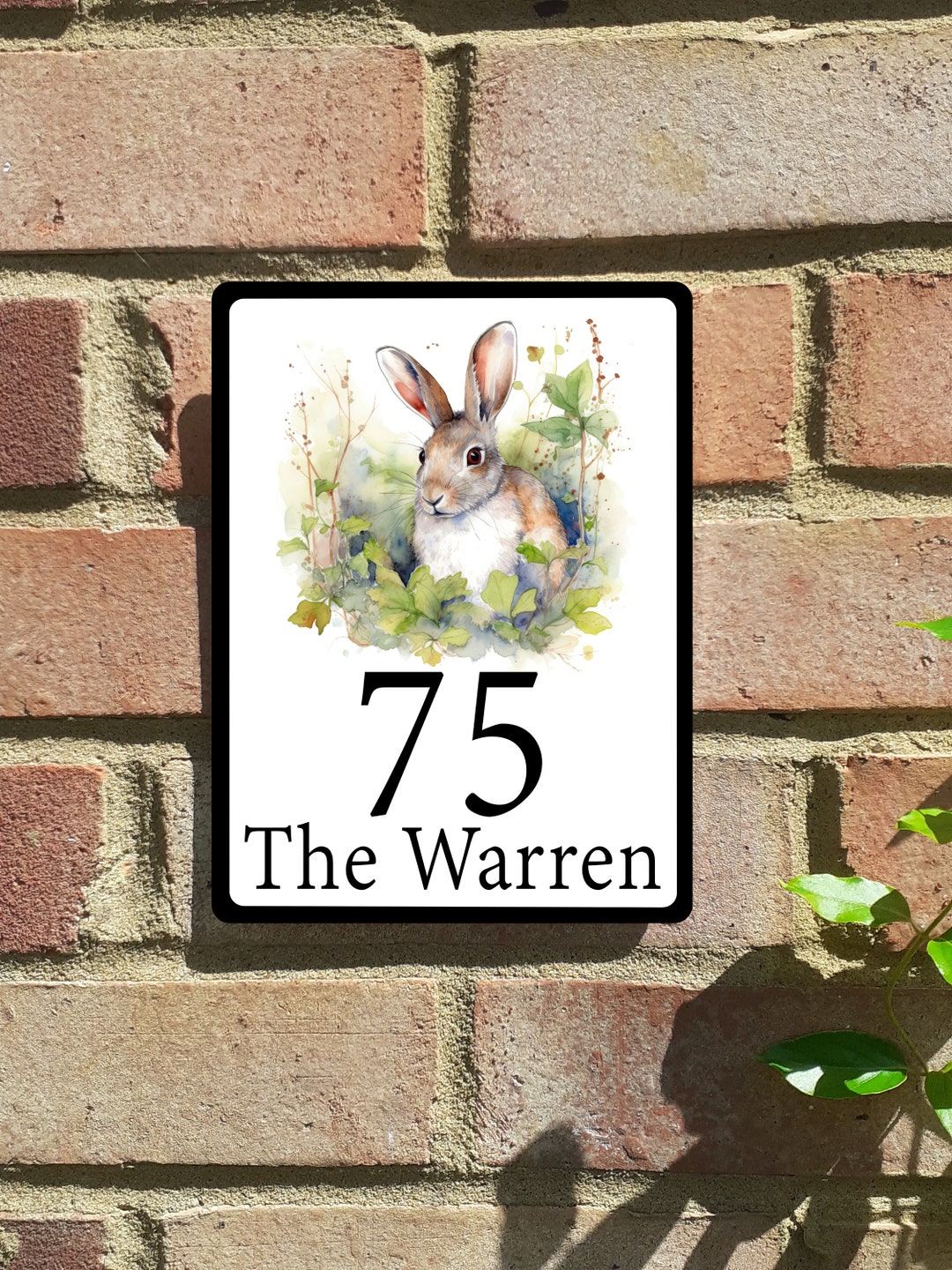 Rabbit or Bunny House Sign Personalised Cottage Address Plaque - Etsy