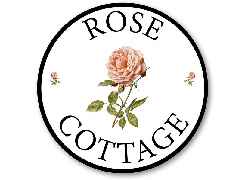 Rose House Sign Number Name Address Cottage Sign House | Etsy