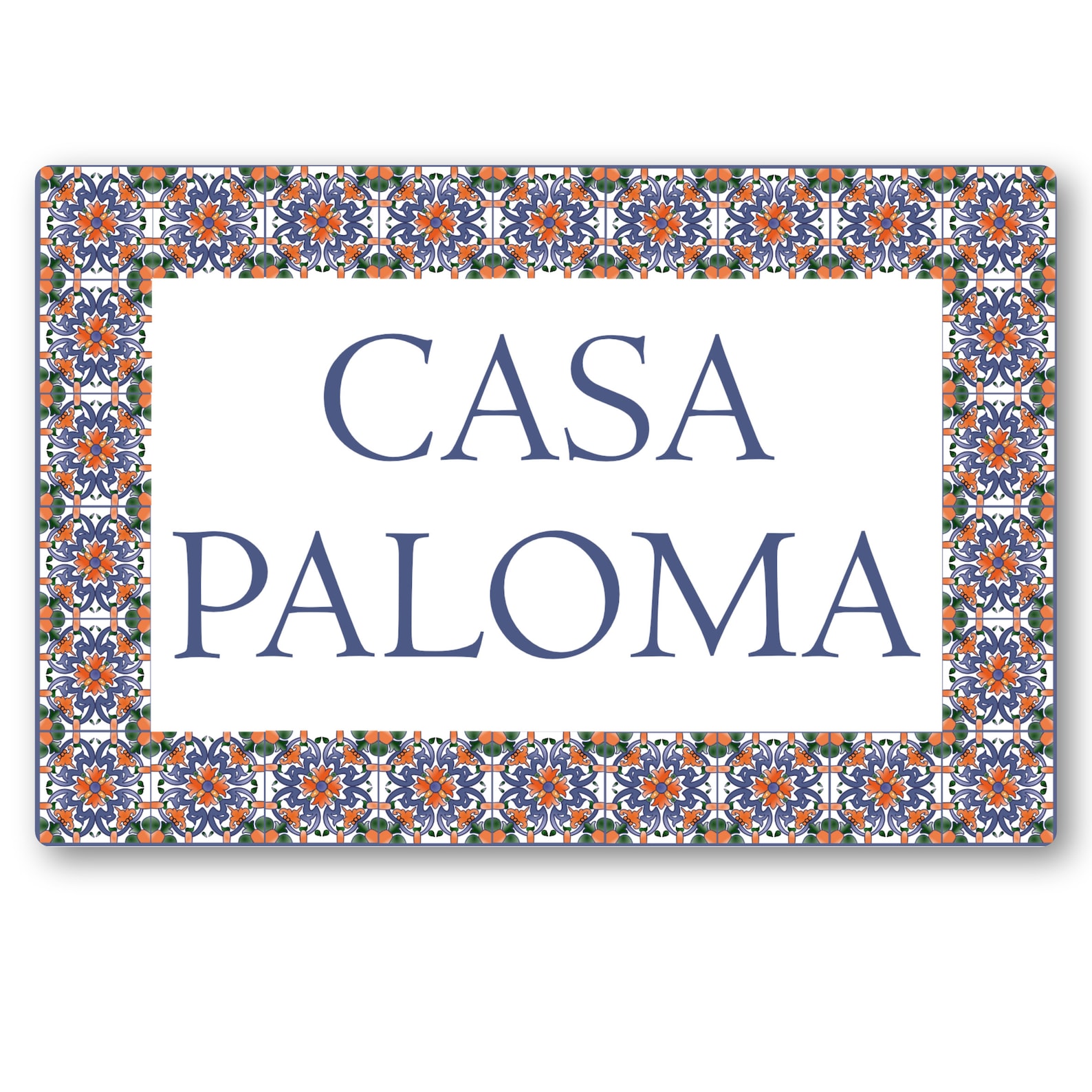 Spanish Pattern Aluminium House Sign, Number, Name, Address Sign, Wall ...