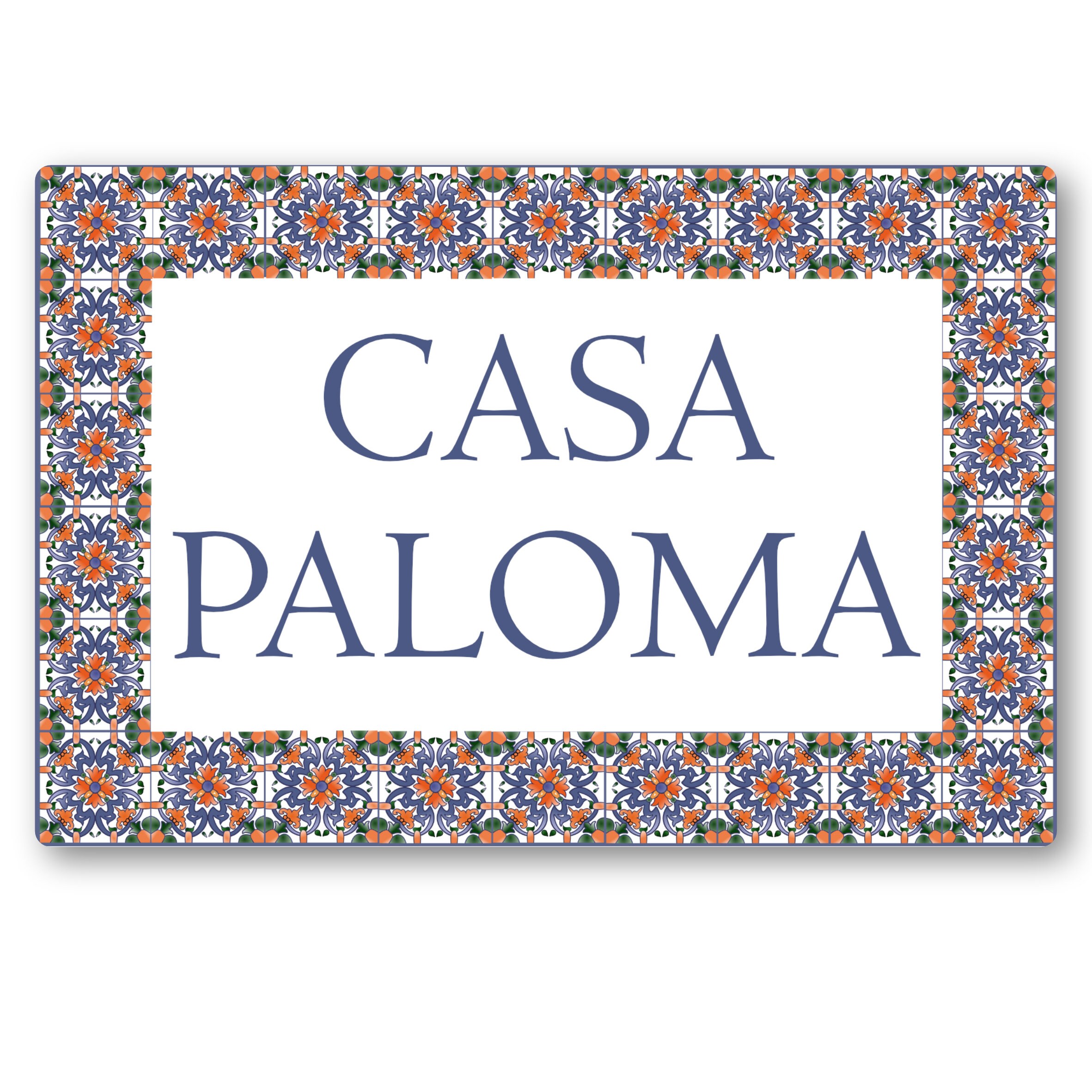 Spanish Pattern Aluminium House Sign, Number, Name, Address Sign, Wall ...