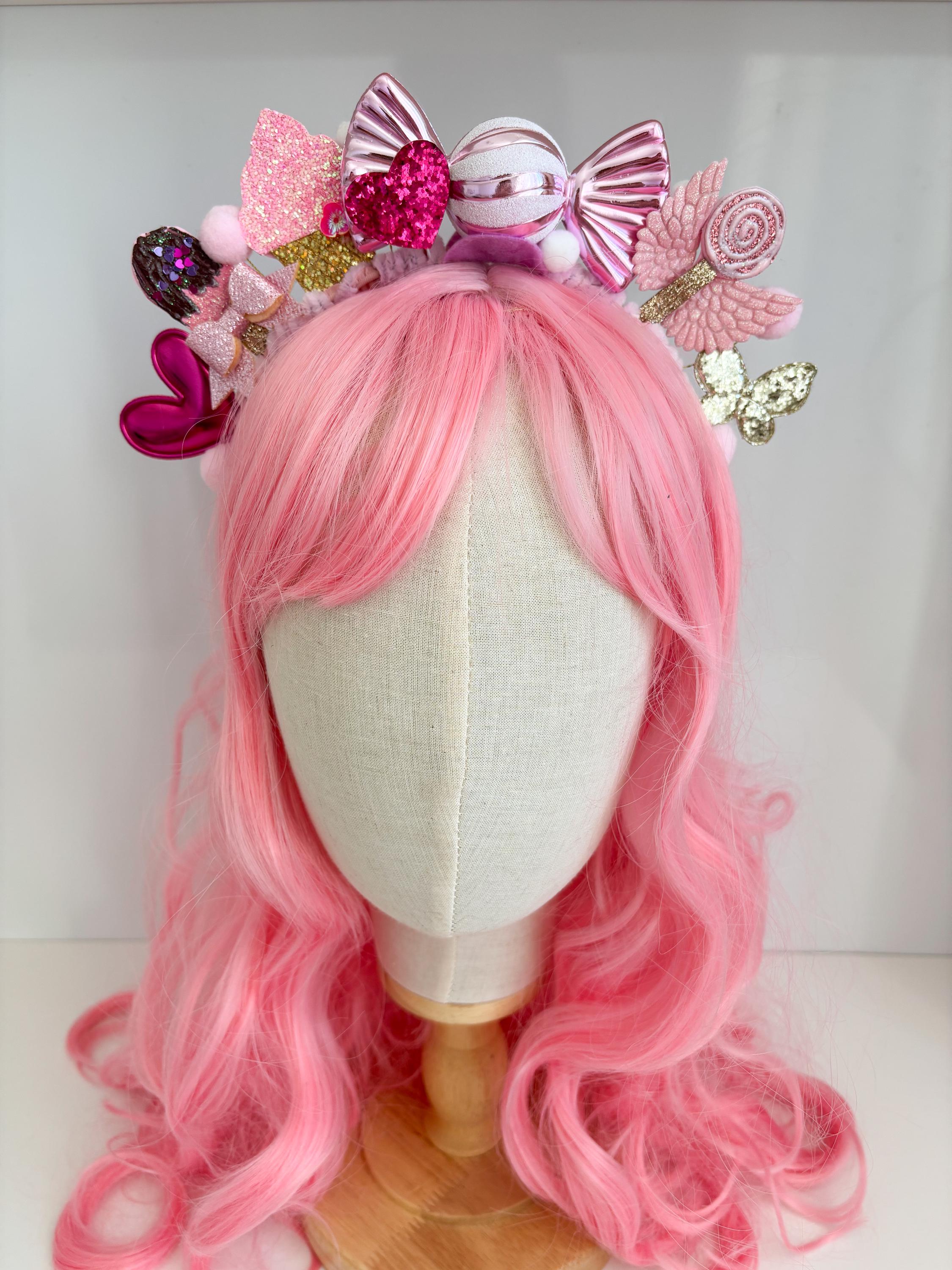 Pink Ice Cream & Candy Headband, Sweets Crown, Food Hairpiece ...