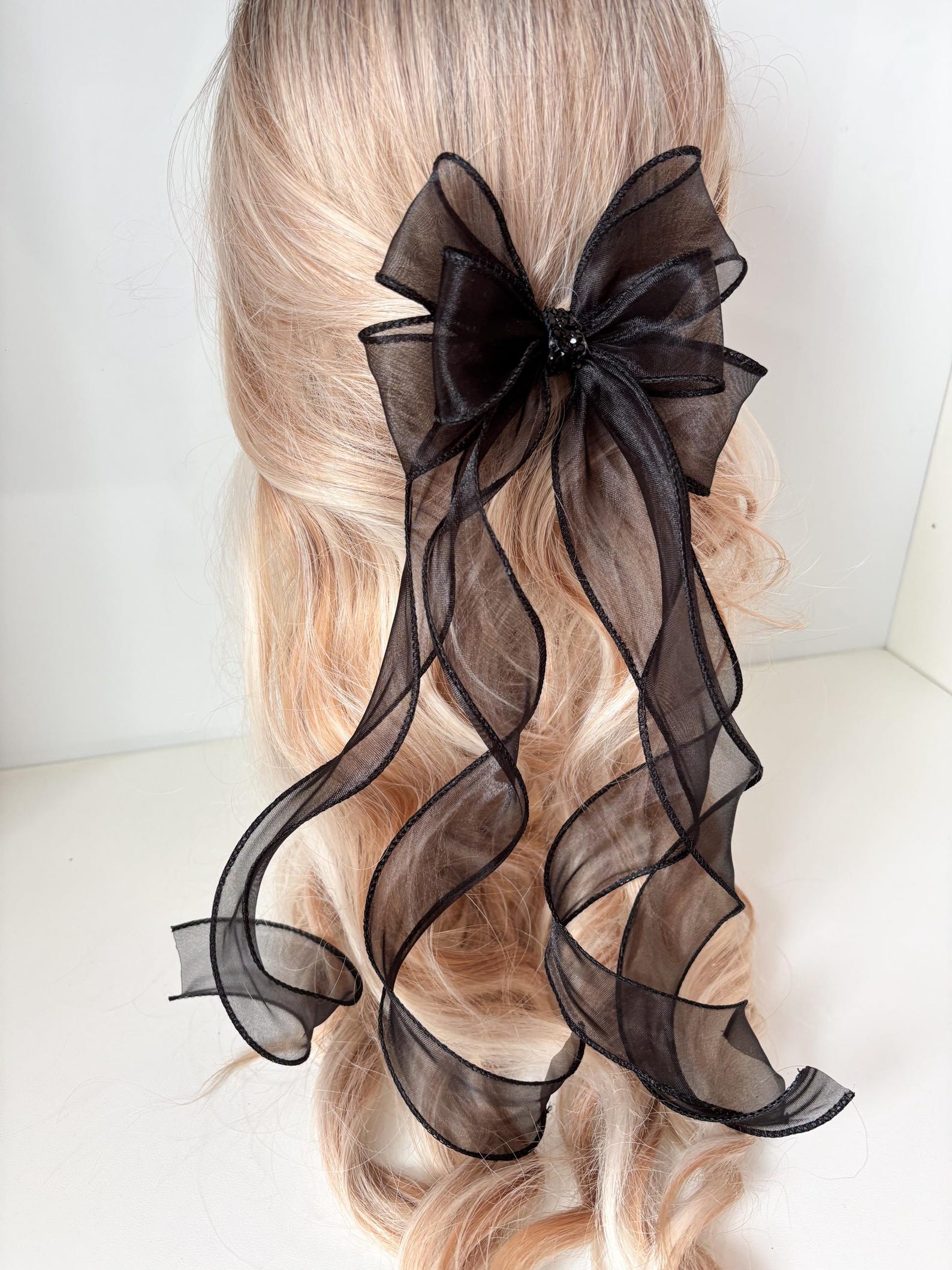 Black Hair Bow – Handmade Hair Accessory for Elegant Hairstyles - Etsy