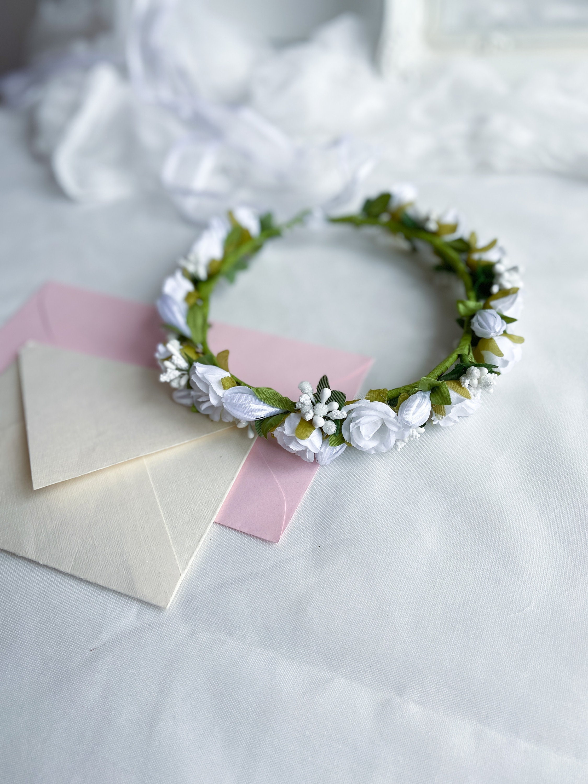 First Communion Headpiece White Flower Crown | Etsy
