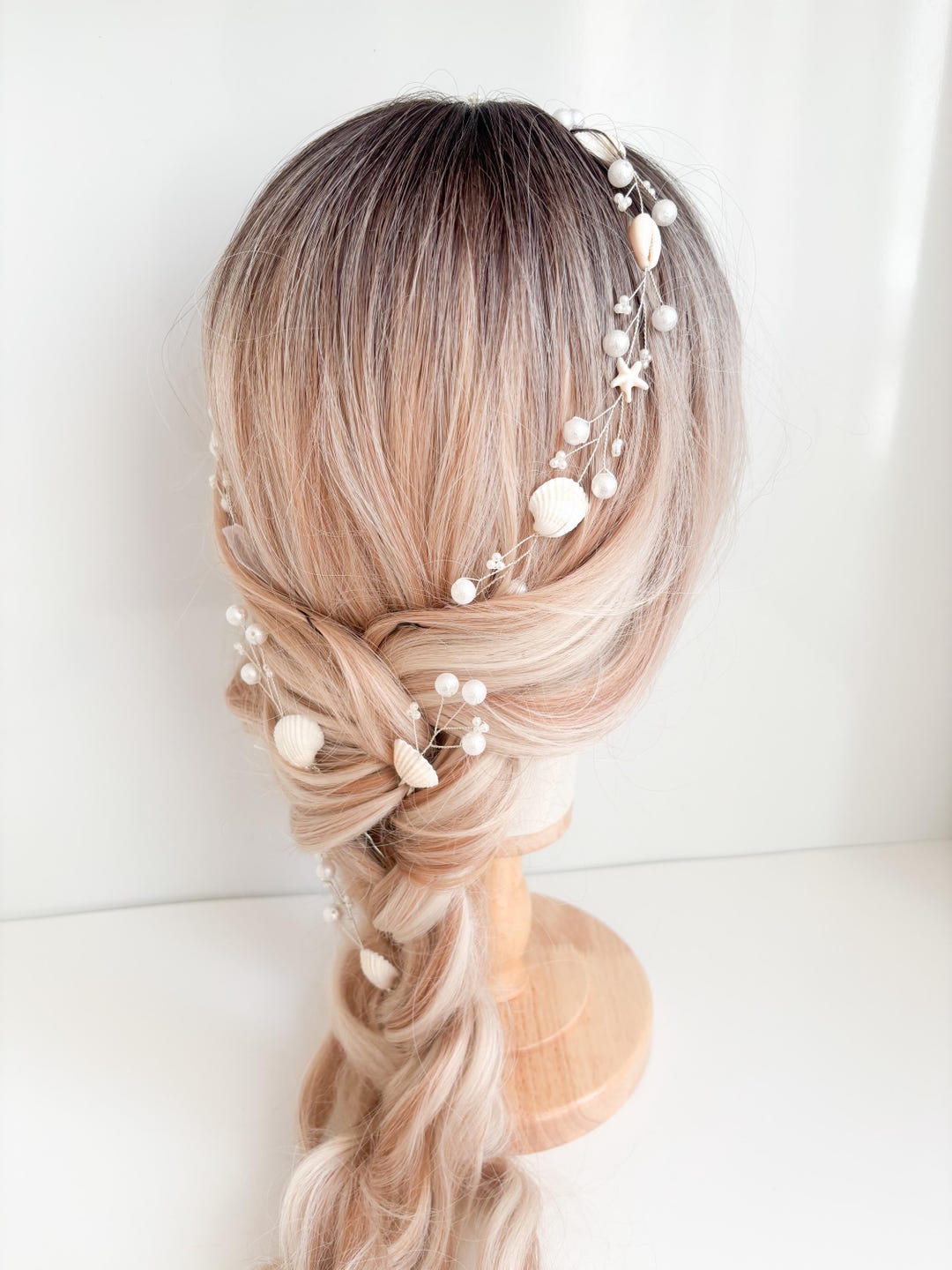 Seashell Bridal Hair Pins & Vine Set: Beach Wedding Pearl Hair ...