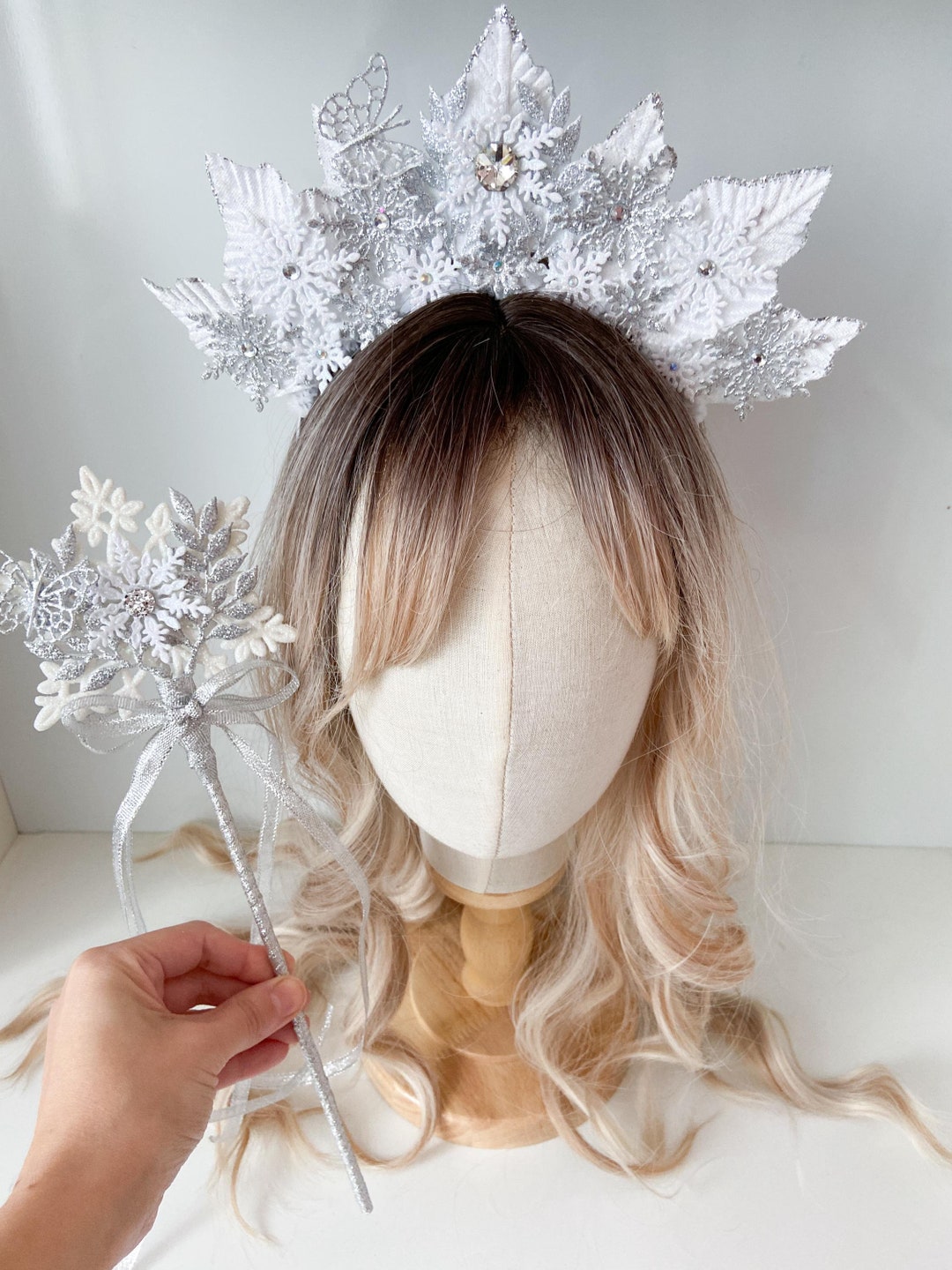 Winter Queen Snowflake Crown, Silver Hair Accessory - Etsy