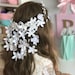 White Flower Cascade Crown, Floral Cascading Crown, Boho Wedding First ...